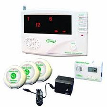 Wireless Central Paging System with Three Nurse Call Buttons and Pager