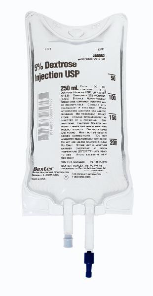 Baxter 5% Dextrose Injection, USP, 250 mL VIAFLEX Plastic Container (36 ...
