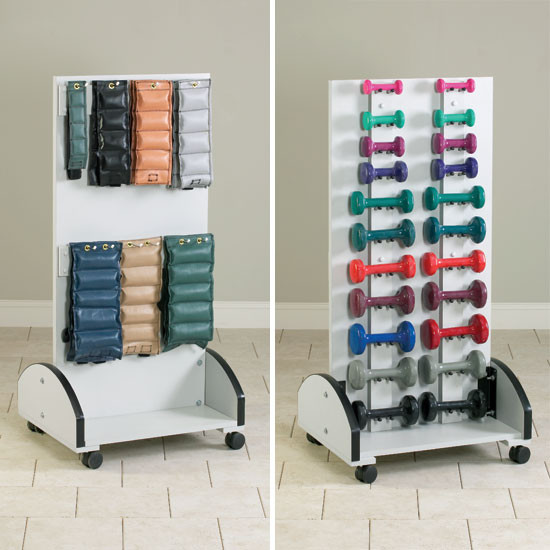 Clinton 7027 Mobile Cuff Weight and Dumbbell Rack | Exam Tables Direct