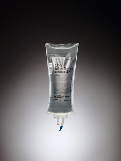 Baxter 0.45% Sodium Chloride Injection, USP, 1000 mL VIAFLEX Plastic ...