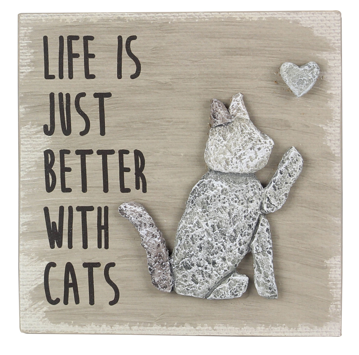 Cat Sign Metal Art with Beads "Purr-fectly Divine" - S659