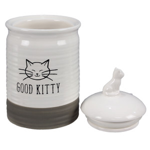 Good Kitty Ceramic Cat Treat Jar with Ceramic Lid 19247 - ColorfulCritters
