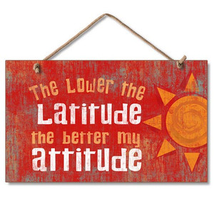 Beach Latitude Attitude Wood Sign 41-674