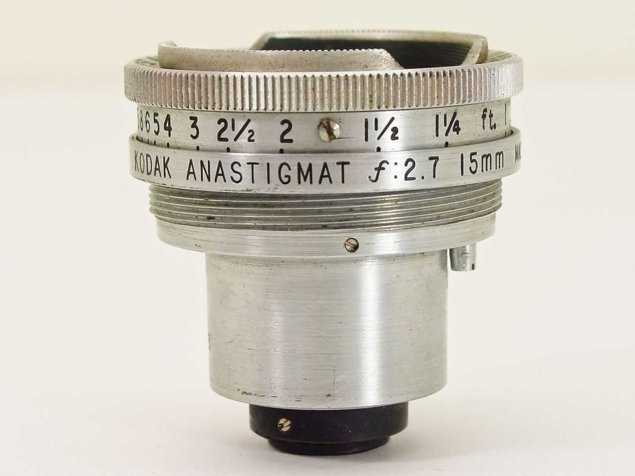 Kodak F2.7 15mm Anastigmat S-Mount Movie Camera Lens - AS IS