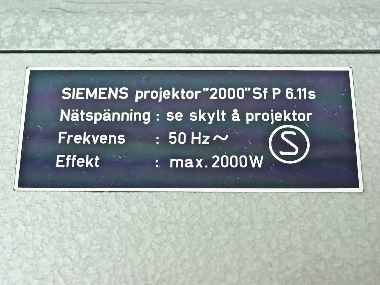 Siemens Sf P 6.11s Projektor 2000 16mm Film Projector Collectible