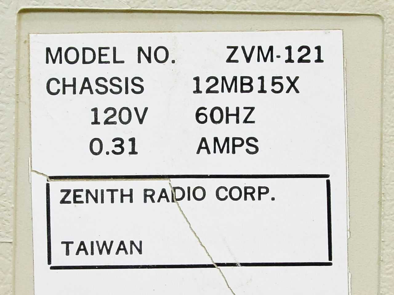 Zenith Data Systems ZVM-121 Monitor