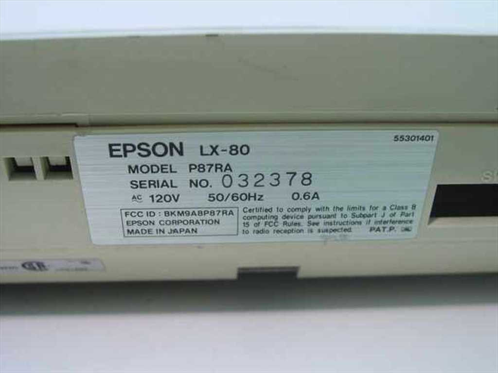 Epson LX-80 Dot Matrix Printer