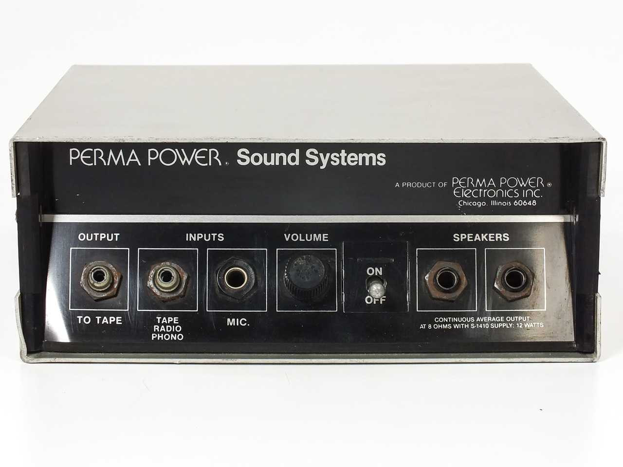 Perma Power S-702 Amplifier for Portable PA System S-1420 Battery Powered
