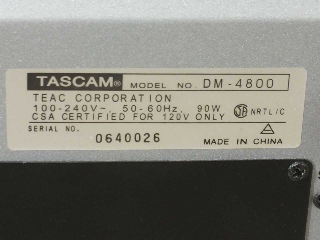 Tascam DM-4800 Digital Mixing Console 64-channel with MU-1000 24-ch ...