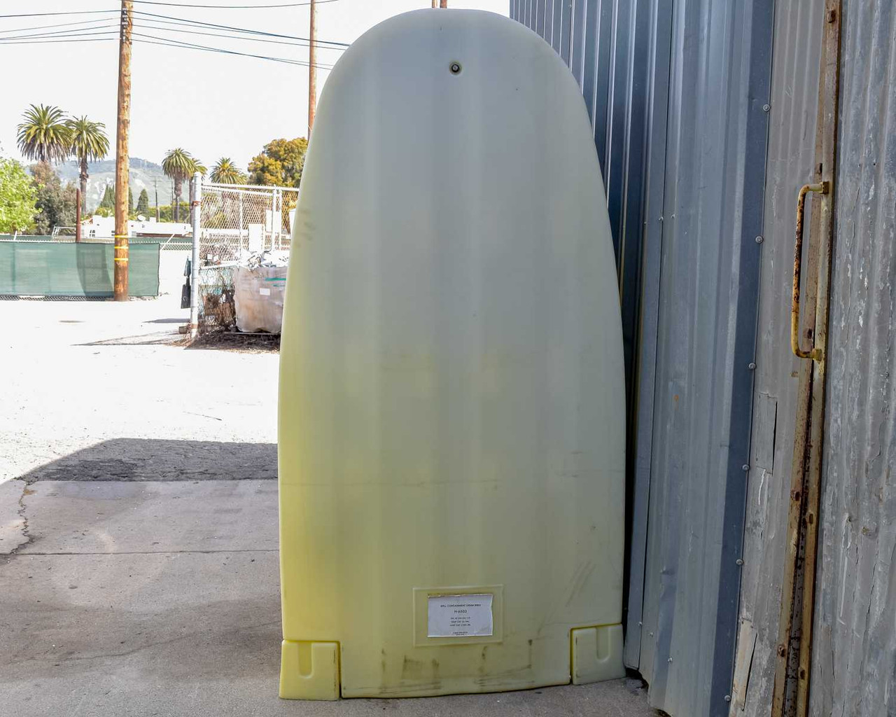 ULine H-6503 55 Gallon 2-Drum Spill Containment Shed w/Roll-Up Doors