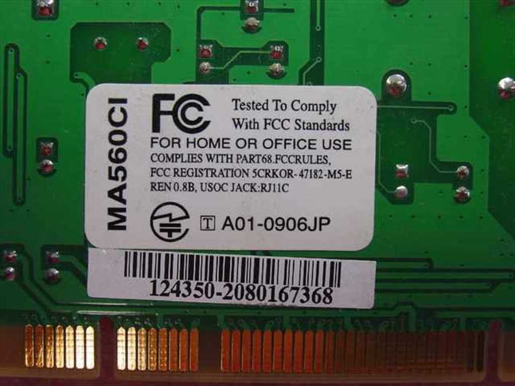 Macsystem, Inc. MA560CI Conexant 56K PCI Fax Modem Card