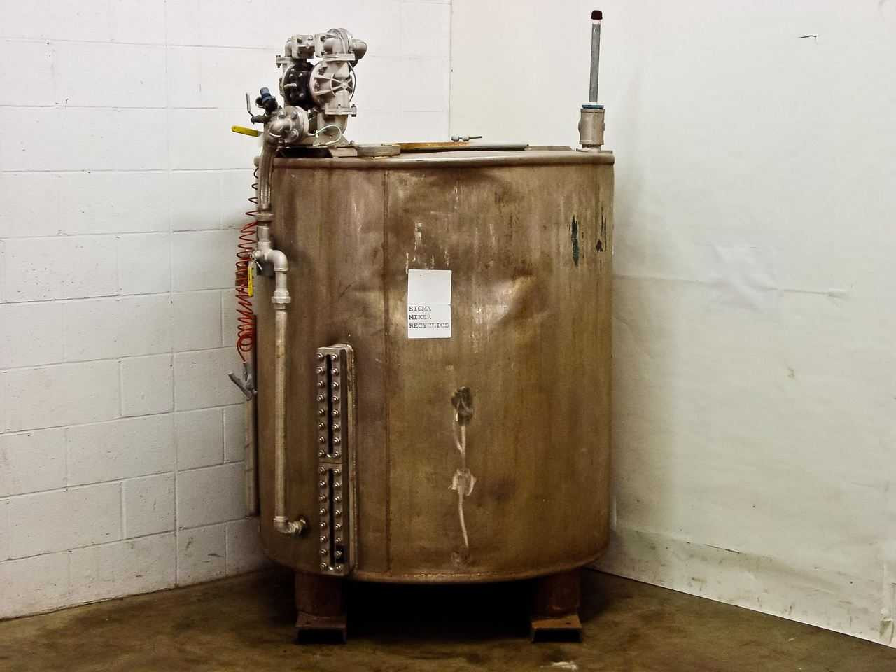 Stainless Steel 350 Gallon Tank with Standard 55-Gallon Drum Lid - As Is