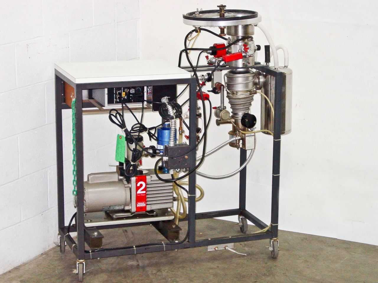 Edwards Diffusion Thermal Evaporator Vacuum Shell with E2M2 Roughing Pump