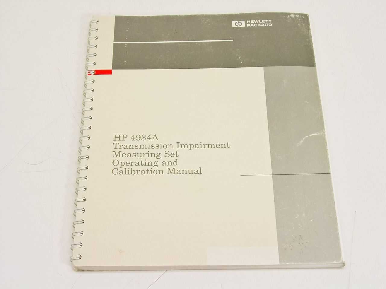HP 04934-90000 4934A Transmission Impairment Operating & Calibration Manual