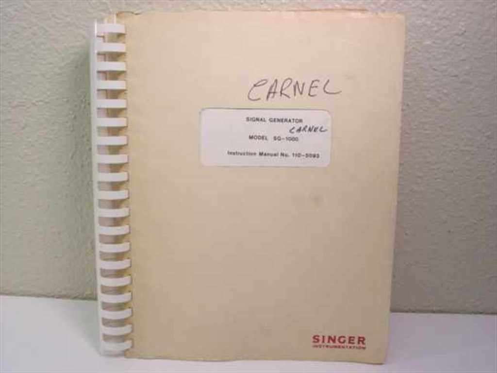 Singer Instrumentation Signal Generator SG1000 Instruction Manual 110-5093