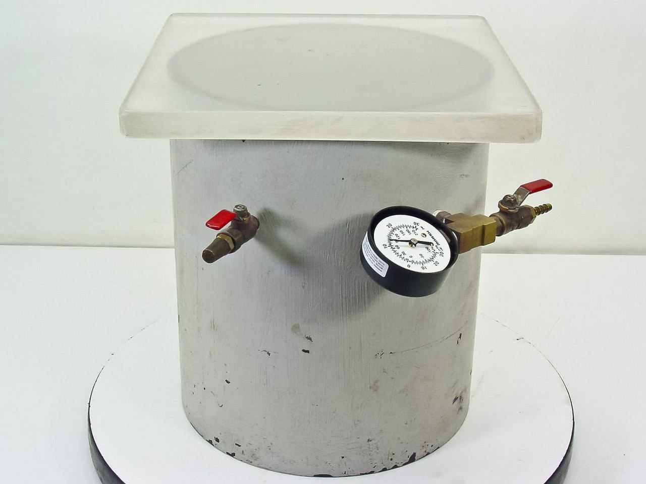 Steel 0.5 Cu Ft Vacuum Chamber Tank with Vacuum/Pressure Gauge