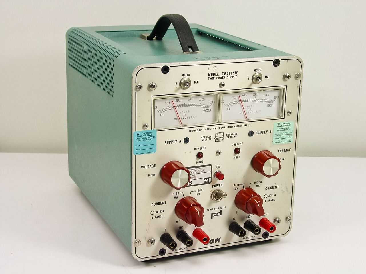 Power Designs Inc. TW5005W Twin Power Supply 0-50 Volts DC 500 MA