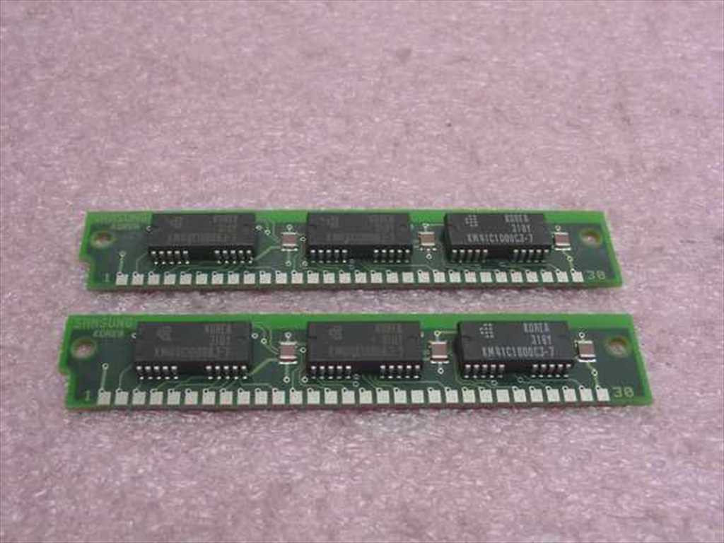 Samsung KMM591000BN-7 Pair of 30-Pin Ram - 1MX9 70ns Memory Kit (2x1MB)