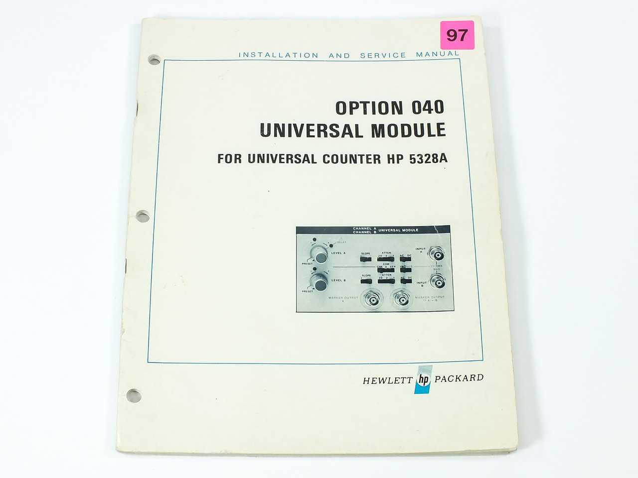 HP 5328A Opt 040 Universal Module for Universal Counter Install ...