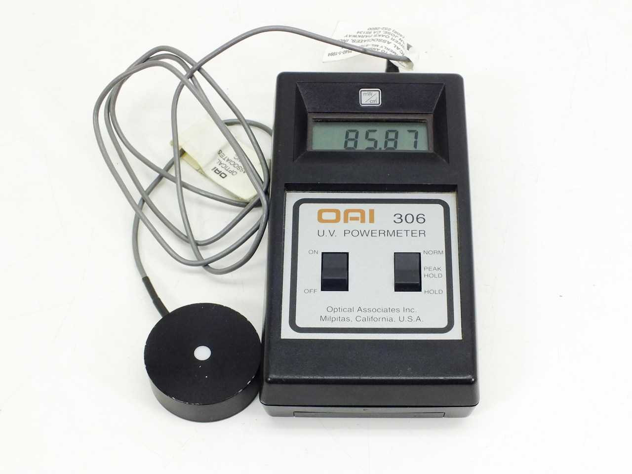 OAI Model 306 Handheld UV Intensity / Power Meter with 0306-001-04 ...