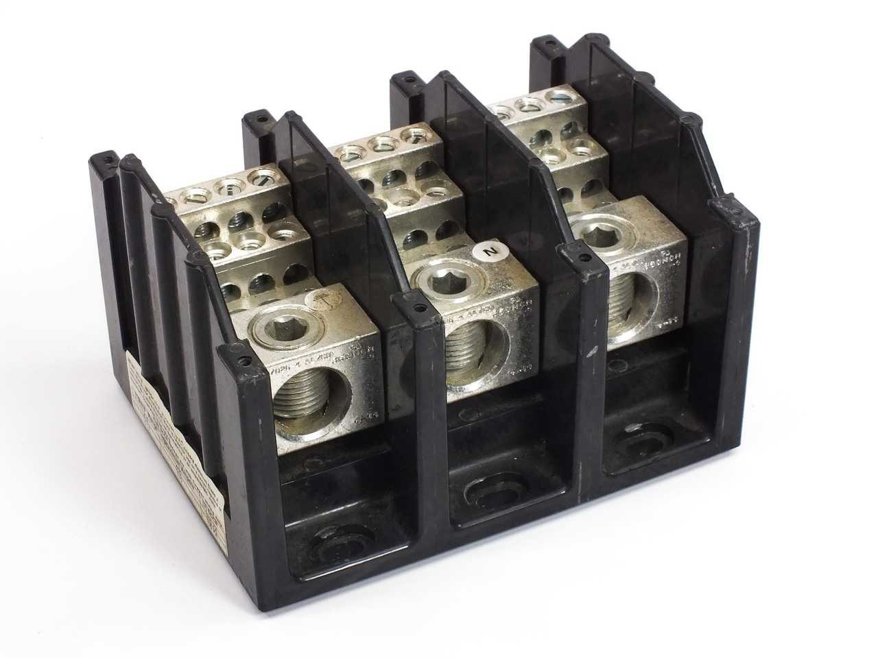 Bussmann / Edison PB3123 Terminal Block 3-Pole 310 Amp 600 Volt 200KA SCCR