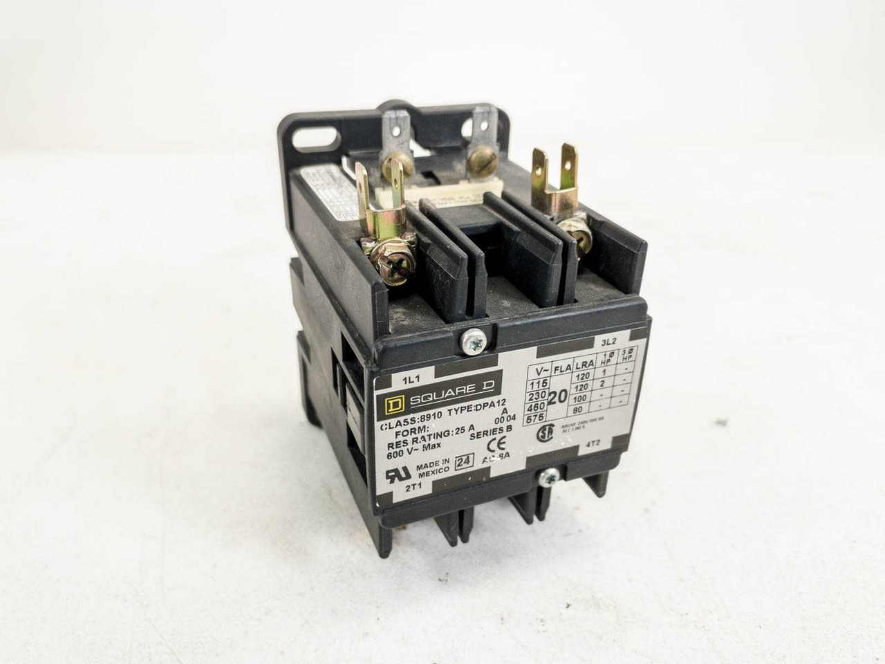 Square D 8910-DPA12-V02 2-Pole Contactor 115-575v Series B