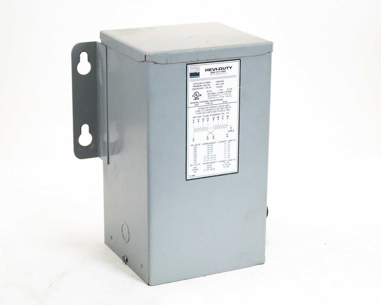 Hevi-Duty HS5F3AS General Purpose Transformer PRI240x480 SEC120/240 ...