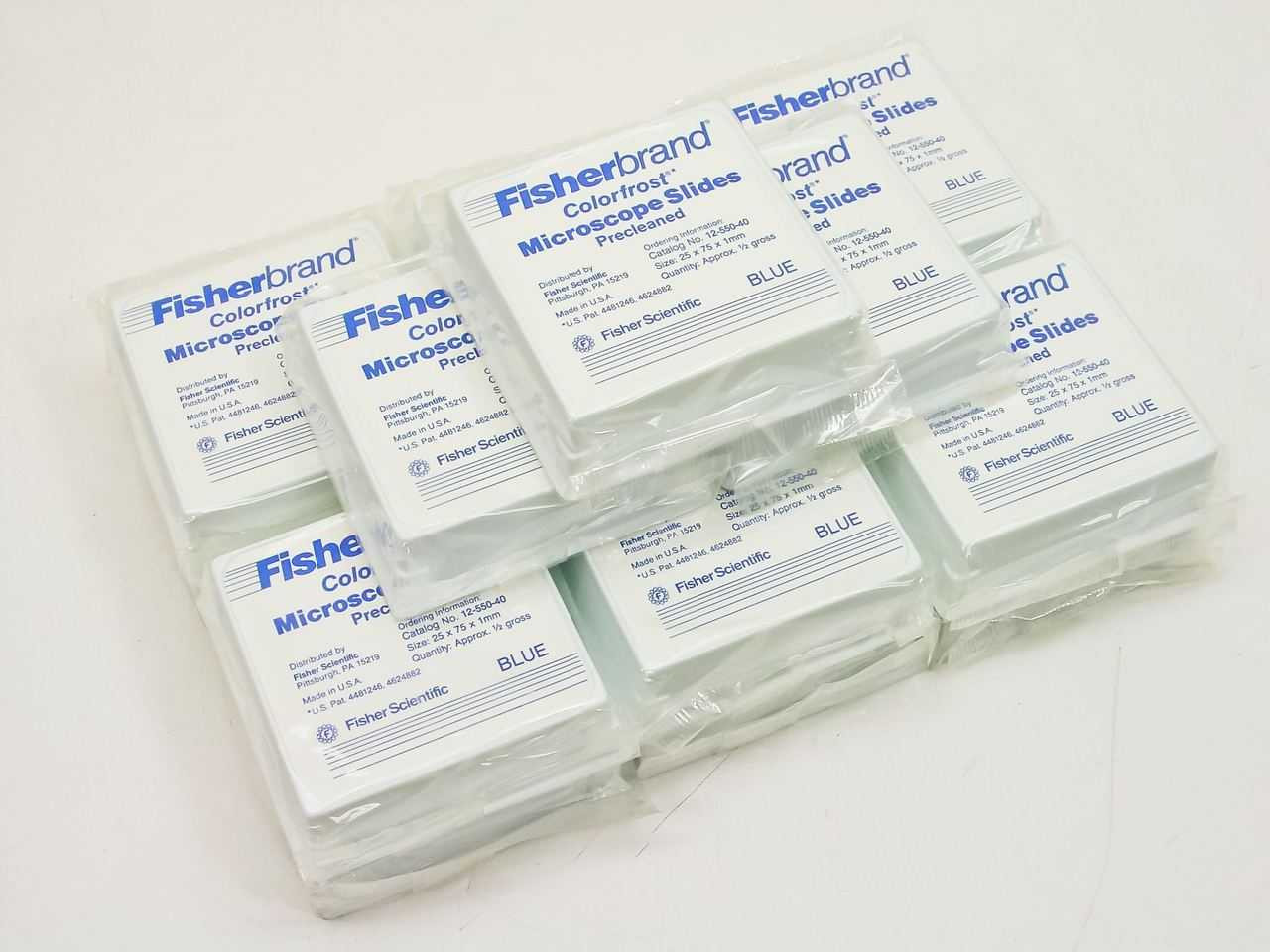 Fisherbrand Precleaned Microscope slides - lot of 15 boxes (12-550-40)