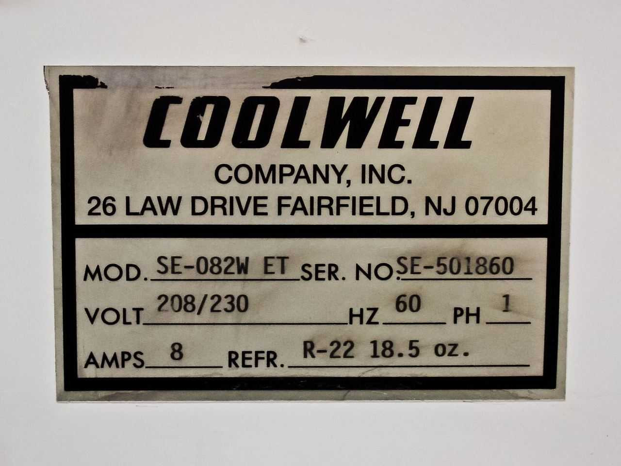 Coolwell Recirculating Chiller Water Cooled (SE-082W)