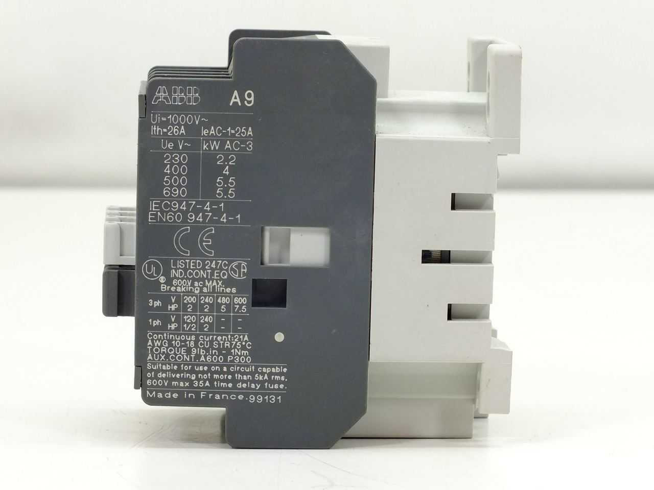 ABB Contactor Relay 4 Pole 220-230V 50Hz / 230-240V 60Hz 24 Volt Coil ...
