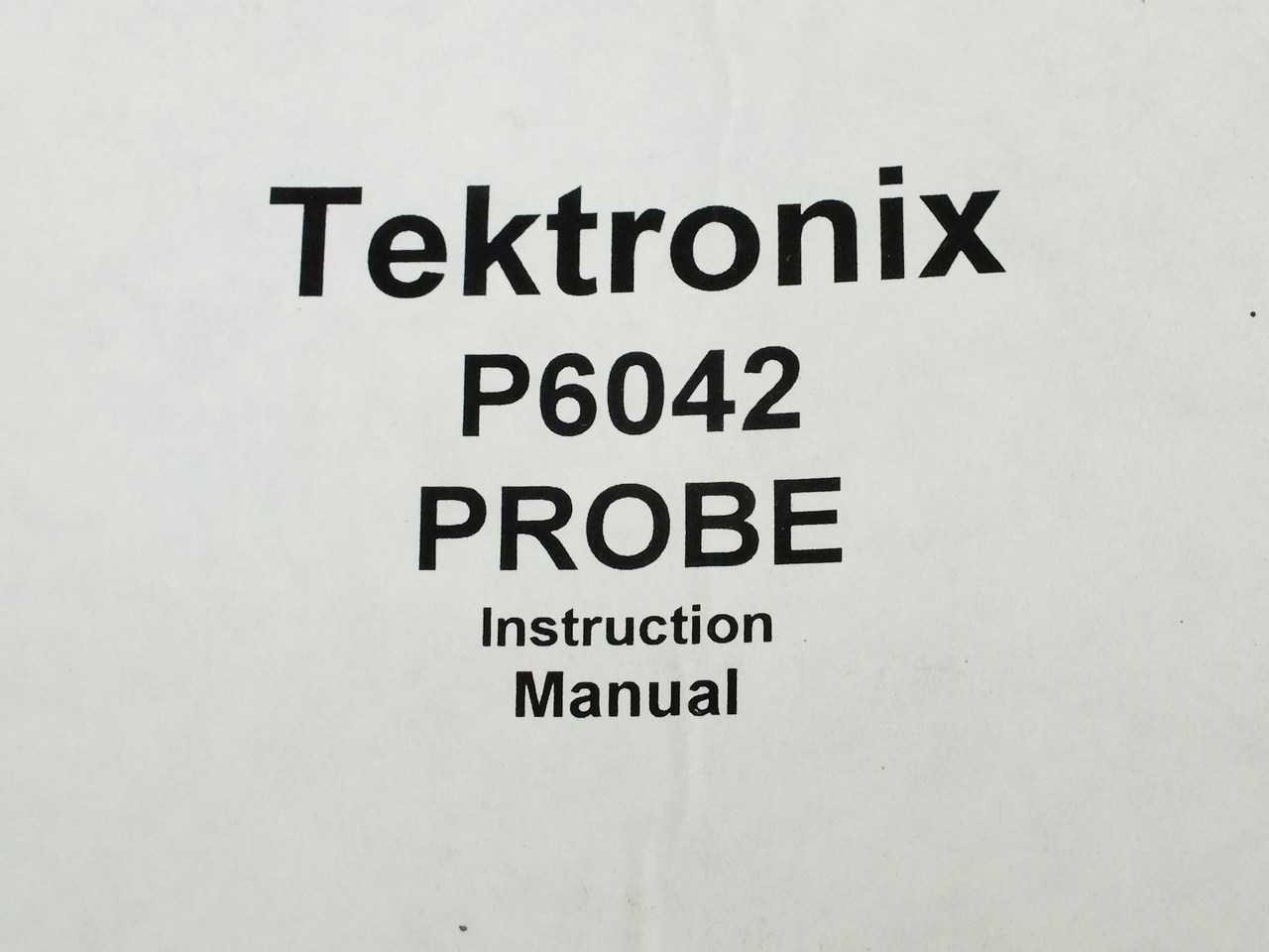 Tektronix P6042 Probe Instruction manual