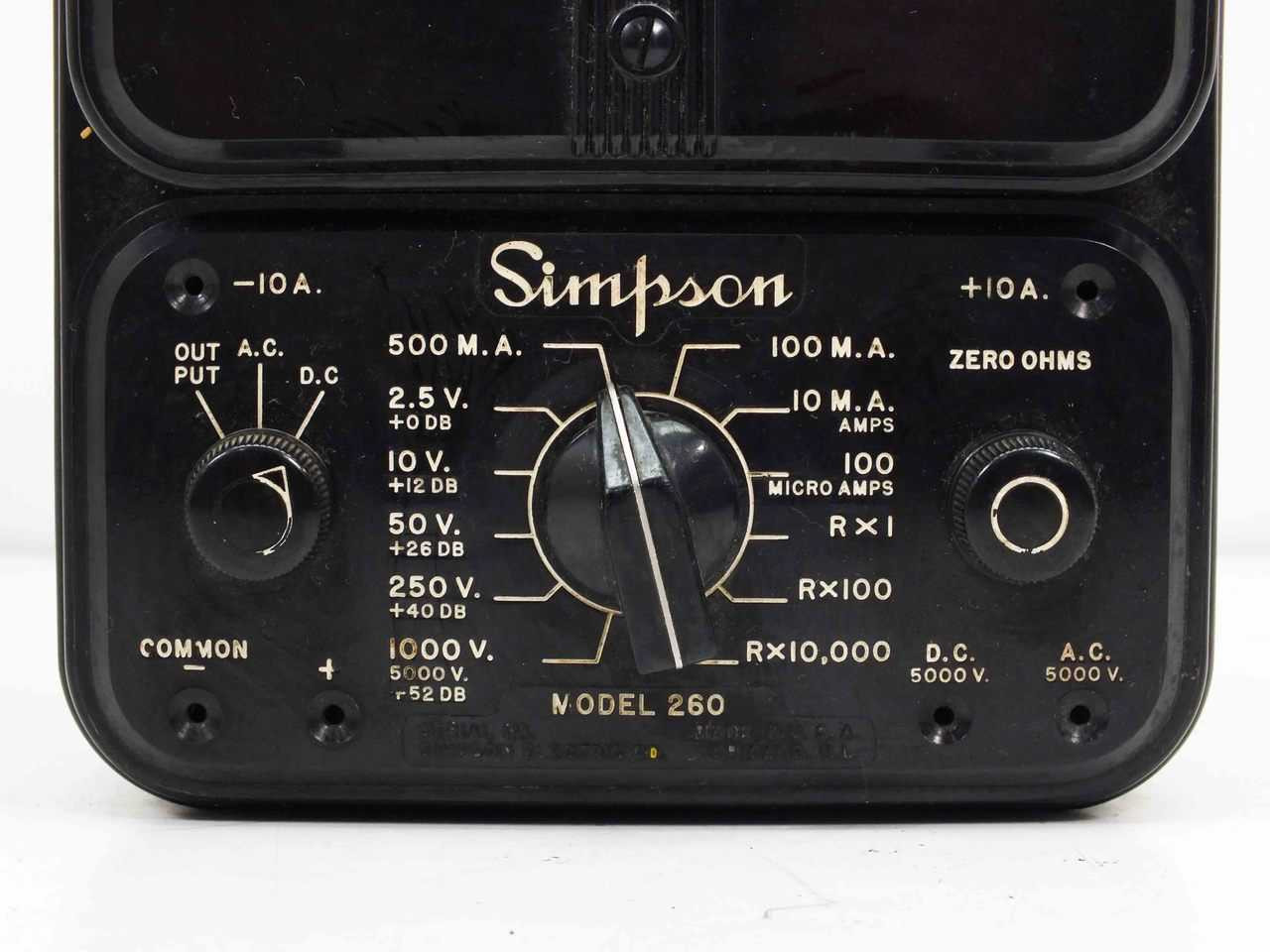 Simpson Model 260-2 Series 2 Analog VOM Multimeter VINTAGE