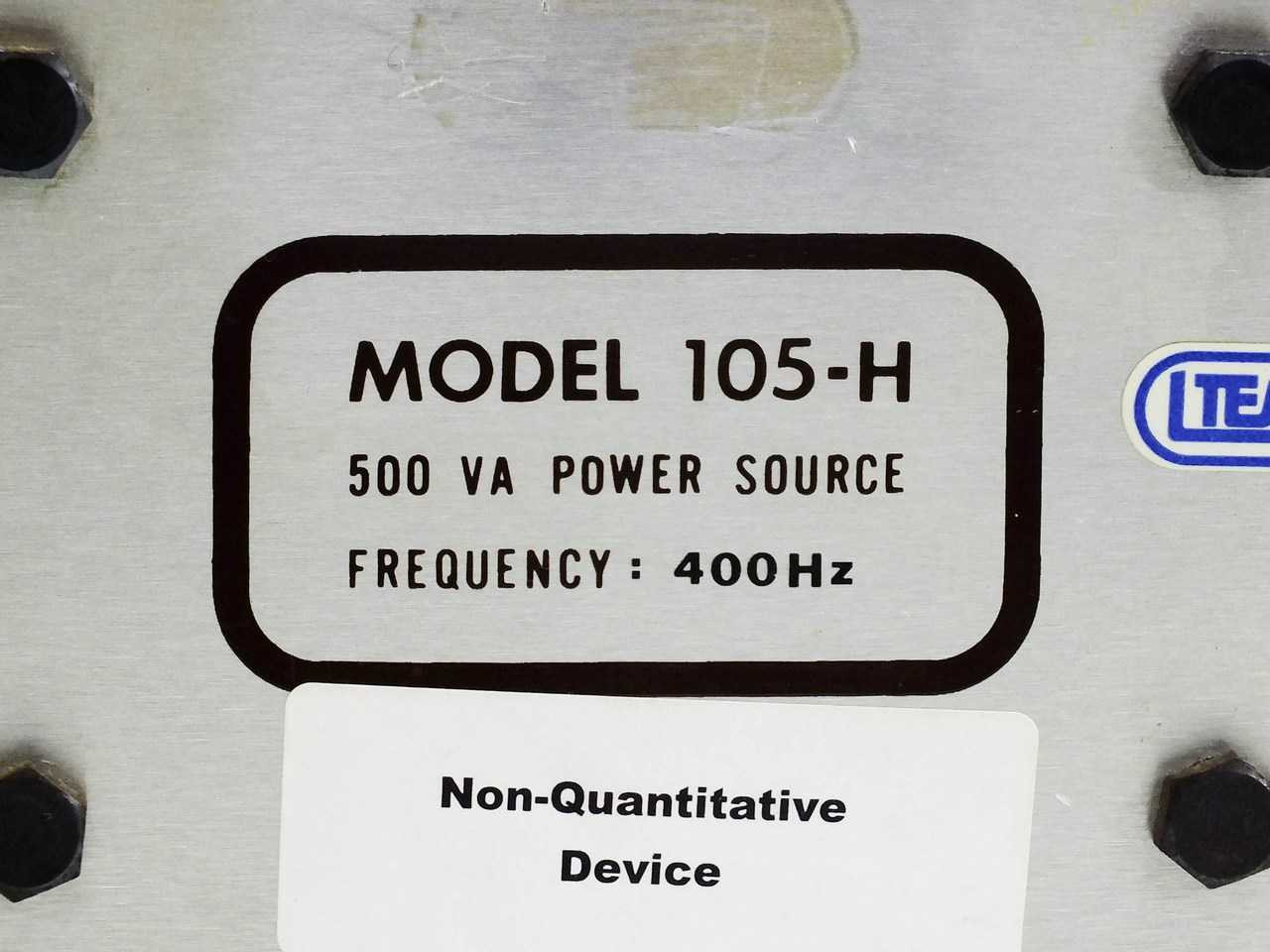 Pacific Electronics 105-H 500 VA Power Source 400Hz