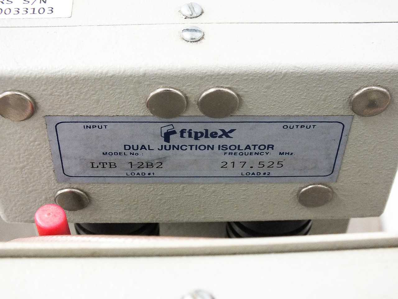 Fiplex TC 25-4B1 Combiner Dual Junction Isolators Transmitter Combiner