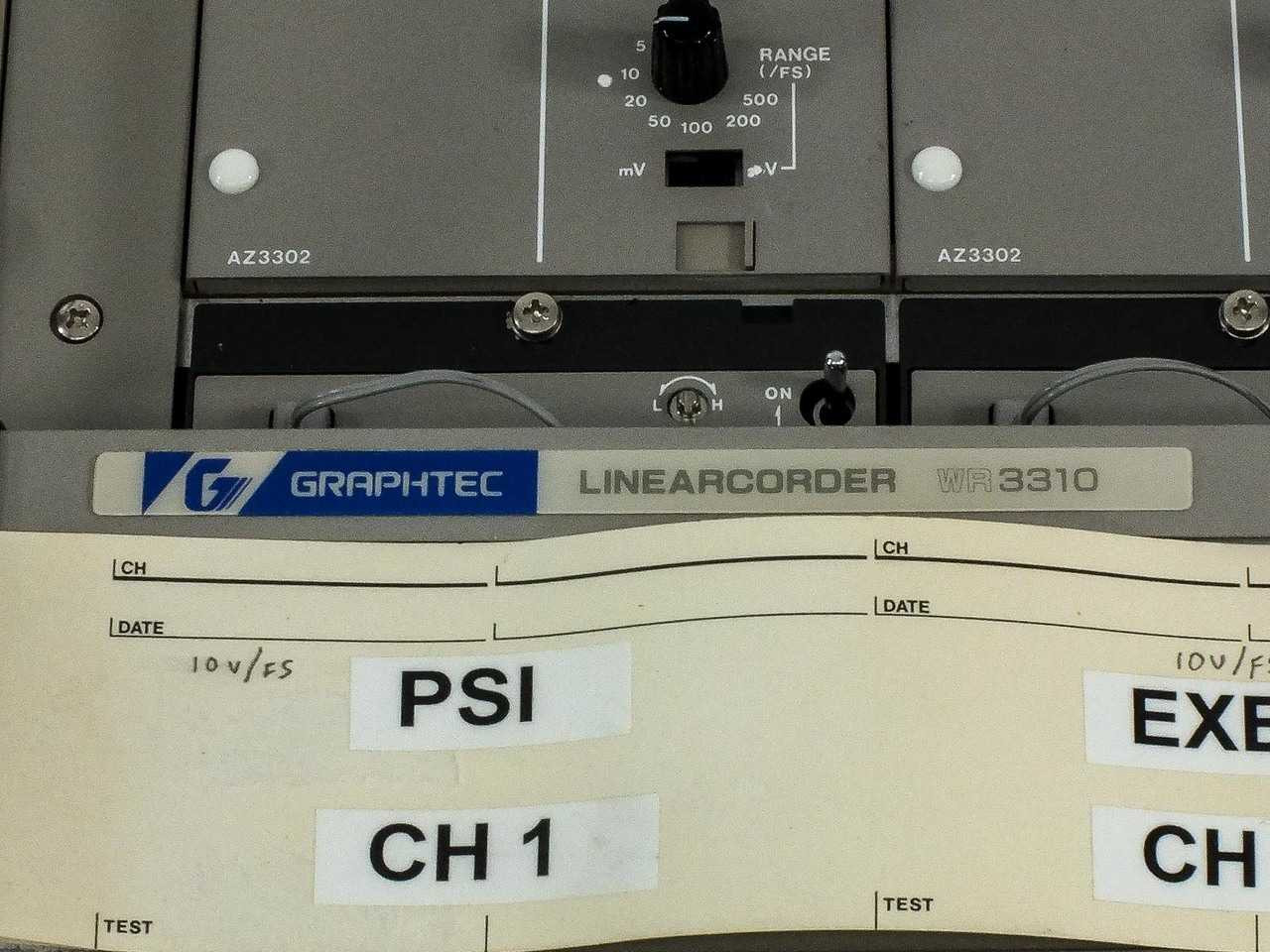 Graphtec WR3320 Linearcorder WR 3310 4 Channel Flatbed Chart Recorder ...