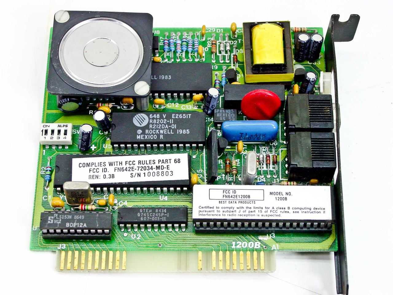 Smart Modem 1200B 8 Bit ISA 1200 Baud Internal Modem - Unbranded