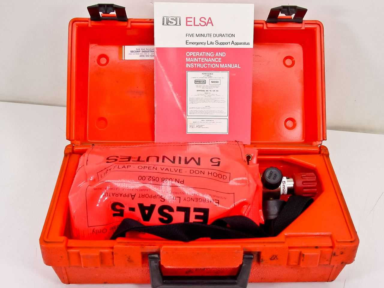 International Safety Instruments Emergency Life Support Apparatus (ELSA ...