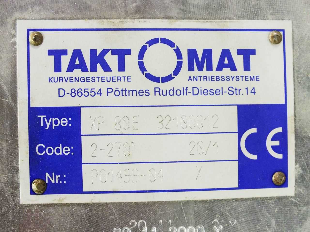 Taktomat XP 80E Parallel Gear Indexing Drive with Georgii Kobold 3 ...