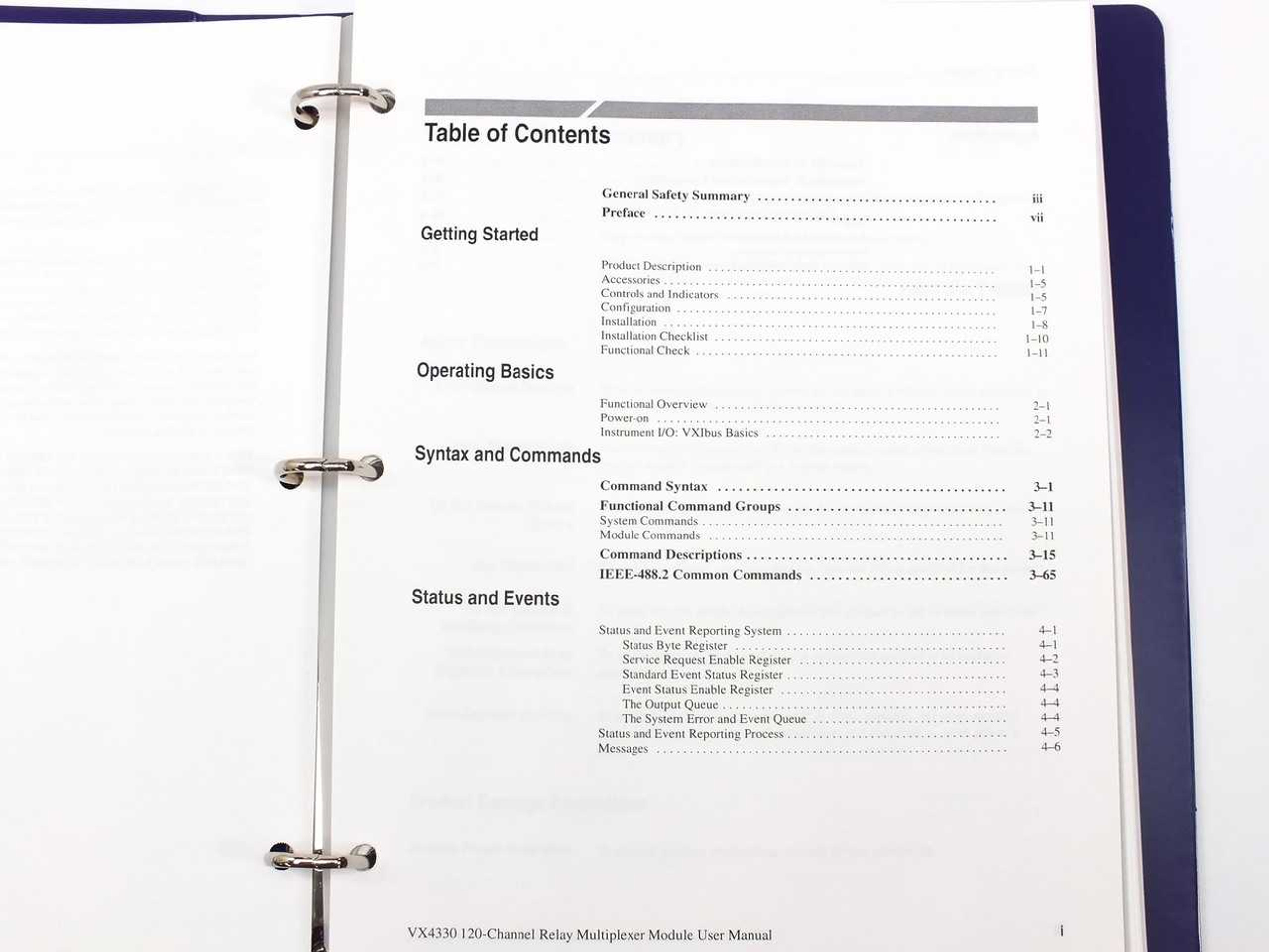 Tektronix VX4330 120-Channel Relay Multiplexer Module User Manual