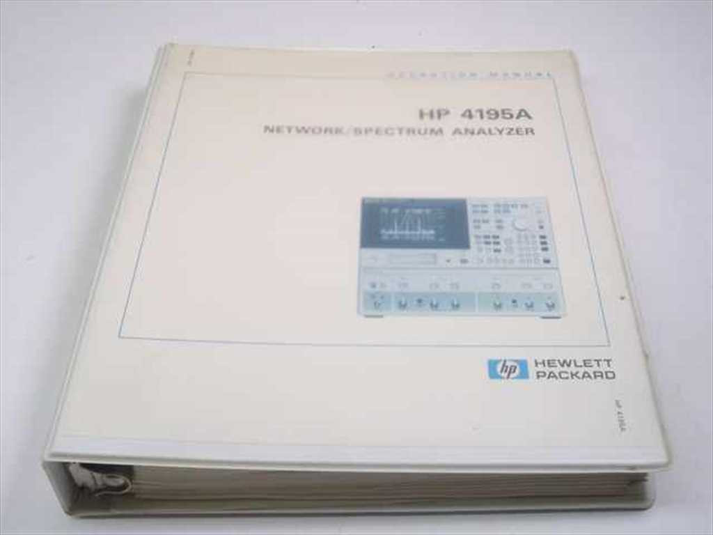HP 4195A Network Spectrum Analyzer Operation Manual