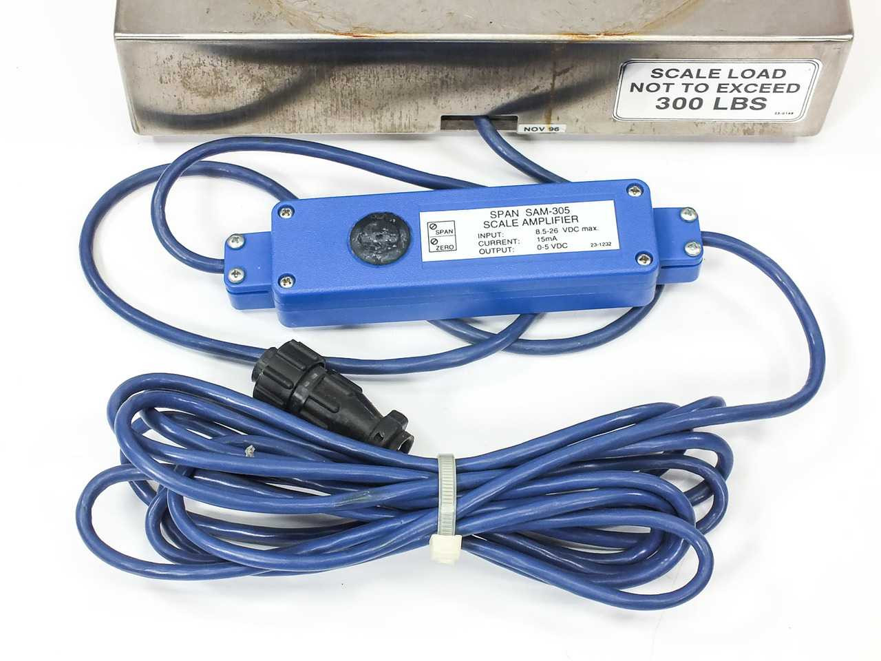 SPAN GCS-305 Gas Cylinder Scale 300 LBS SAM-305 Amplifier - No Terminal