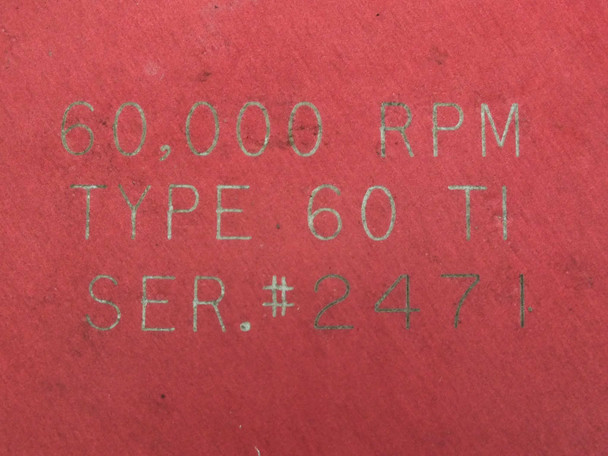 Beckman Type 60Ti 8-Slot Centrifuge Rotor 60000 RPM Fixed Angle 7.5" 308ml