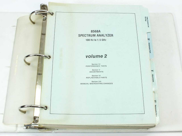 HP 8568A Spectrum Analyzer 100 Hz - 1.5 GHz Operating and Service ...
