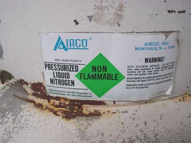 Airco 160 Liter Liquid Nitrogen Dewar Storage Tank