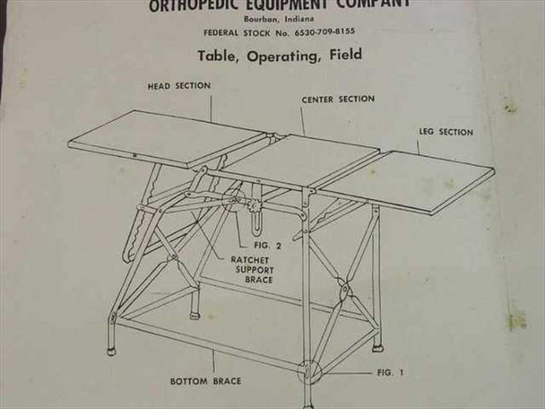 Orthopedic Equipment Company 6530-709-8155 Military Portable Field ...