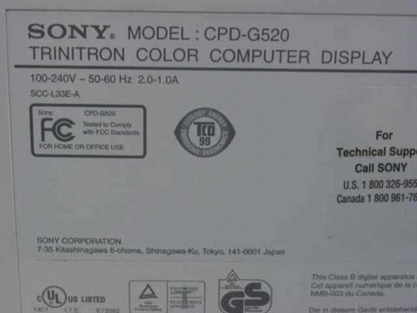 Sony CPD-G520 21" Monitor Multiscan G520