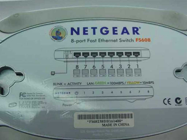 Netgear FS608 NetGear 8-Port Fast Ethernet Switch - No AC Adapter