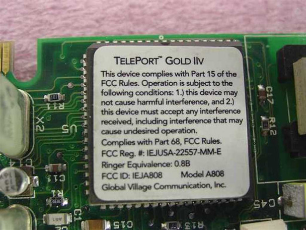 Global Village A808 Teleport Gold IIv Internal Modem Card for Macintosh
