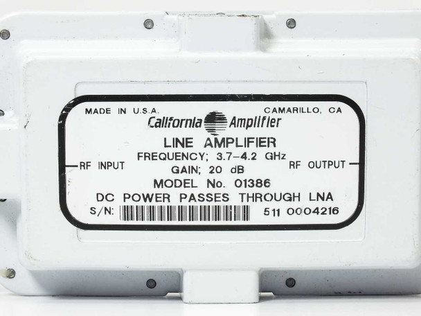 California Amplifier 1386 3.7~4.2 GHz Line Amplifier DC Power Pass Thru ...