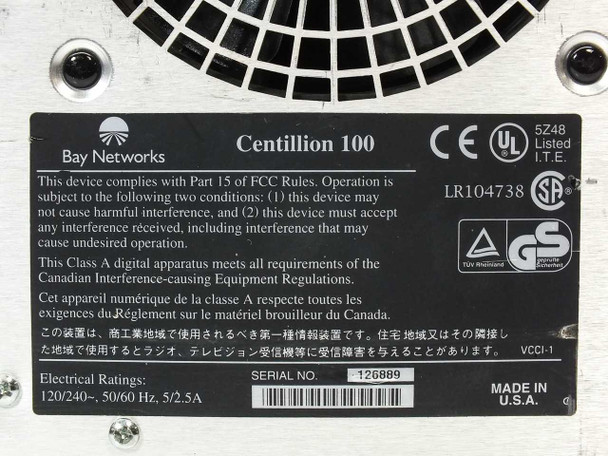Bay Networks Centillion 100 ATM/Ethernet/Token Ring Switch w/Cards/Boards